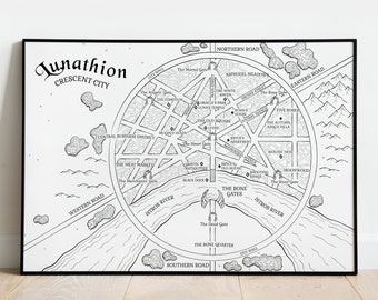 3D Wood Engraved Map of Crescent City Map Lunathion Map - Etsy