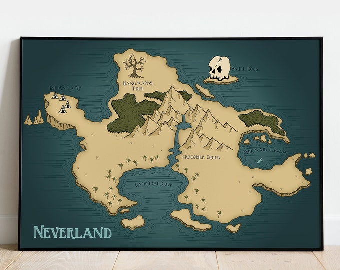 Map of Neverland: Peter Pan - Etsy