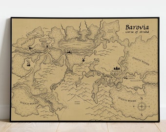 Map of Barovia Indoor Wall Tapestry Colored Dungeons and Dragons Dnd ...