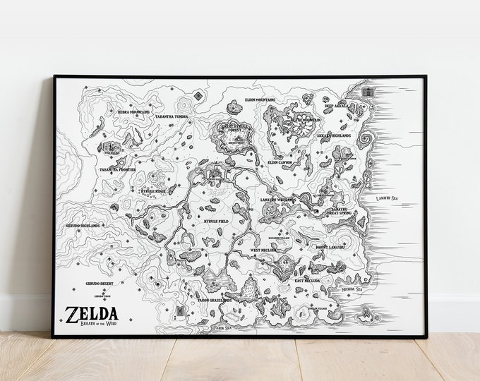 Map of Breath of the Wild: Hyrule - Etsy