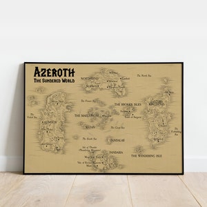 Map of Azeroth: the Sundered World | World of Warcraft - Etsy