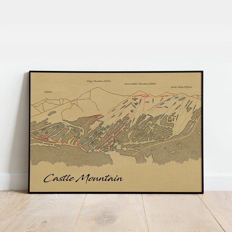 Ski Trail Map of Castle Mountain - Etsy