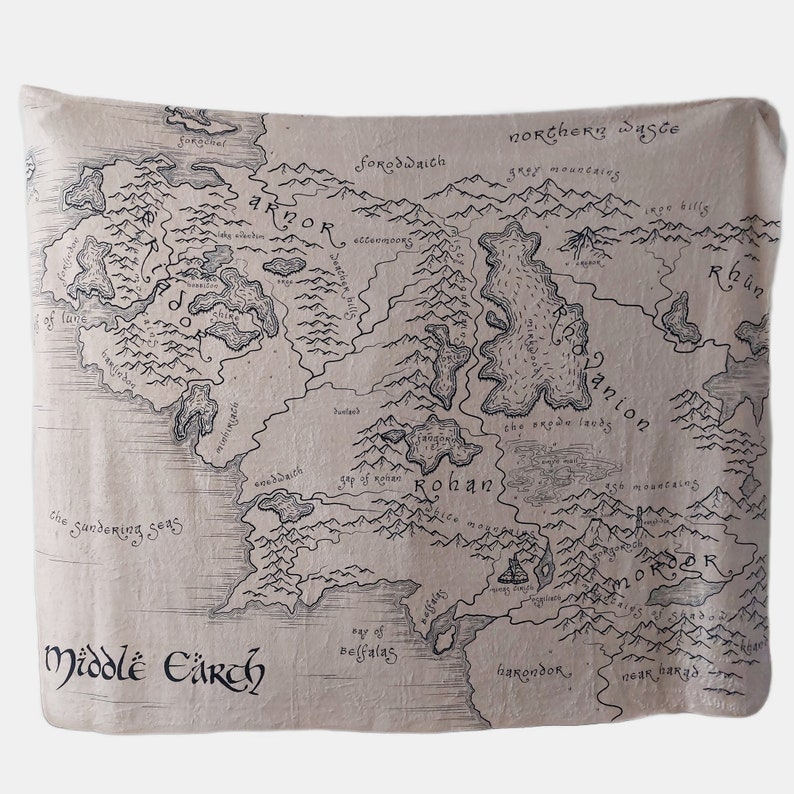 Middle Earth Fantasy Map Blanket Polyester Fleece Thin - Etsy UK