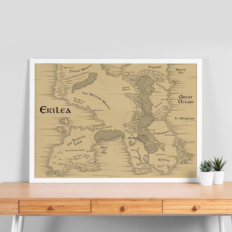 Map of Erilea: Throne of Glass | Etsy
