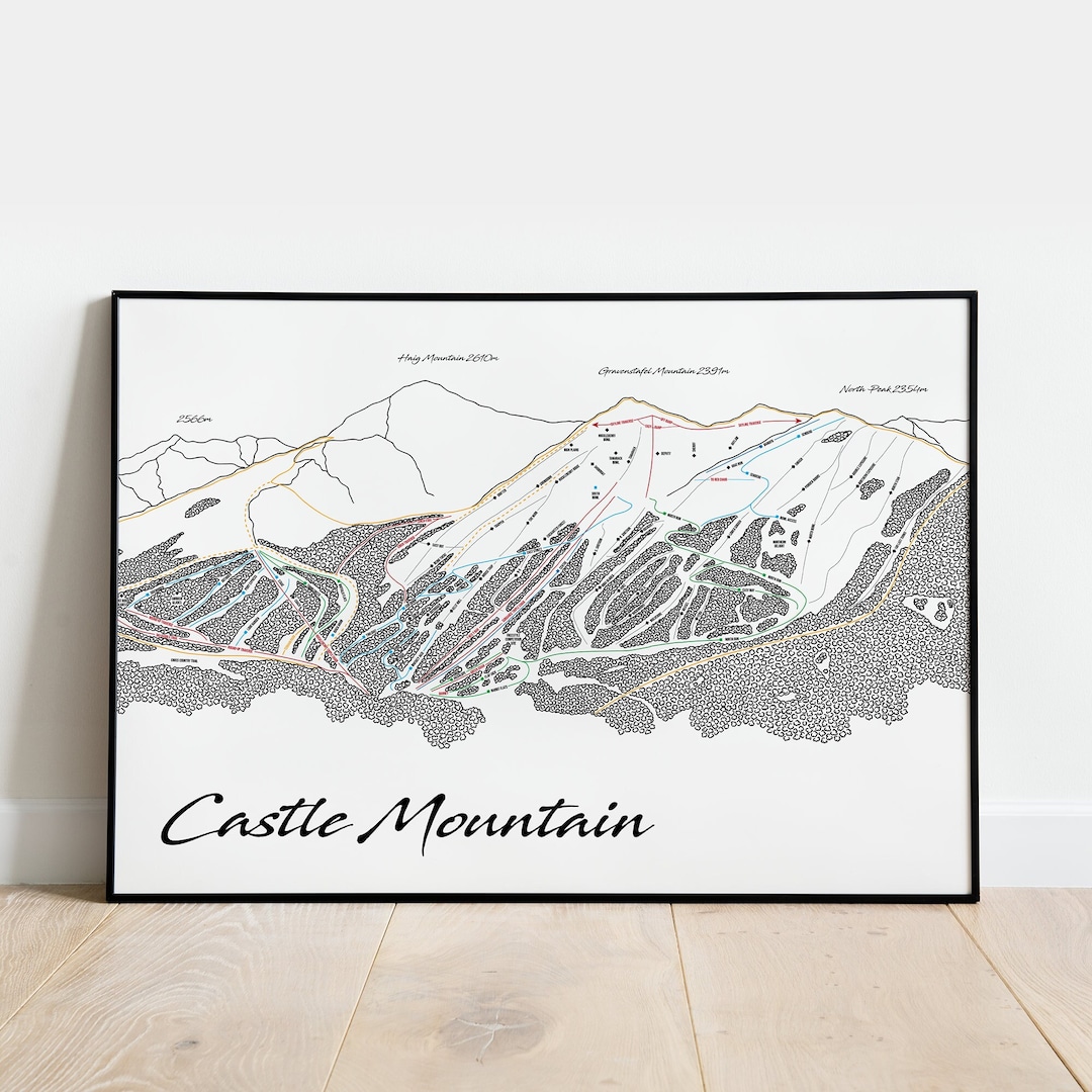 Ski Trail Map of Castle Mountain - Etsy