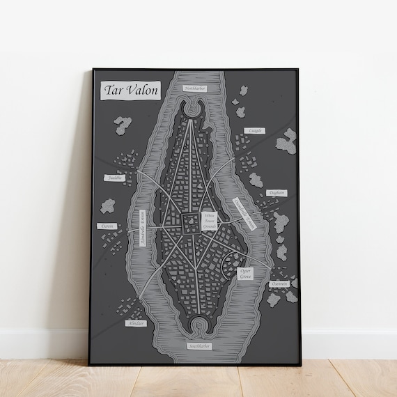 Map of Tar Valon the Wheel of Time - Etsy UK