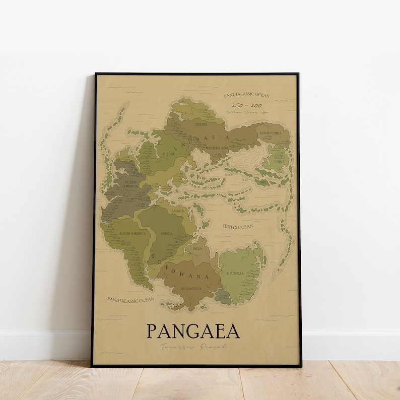 Map of Pangaea - Etsy