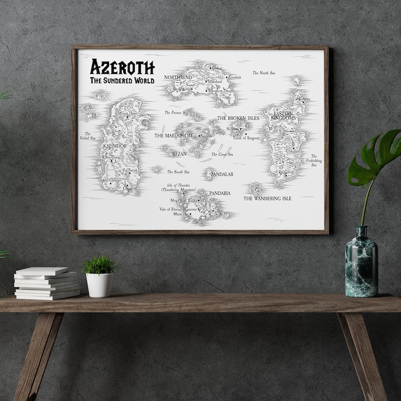 Map of Azeroth: the Sundered World | World of Warcraft - Etsy