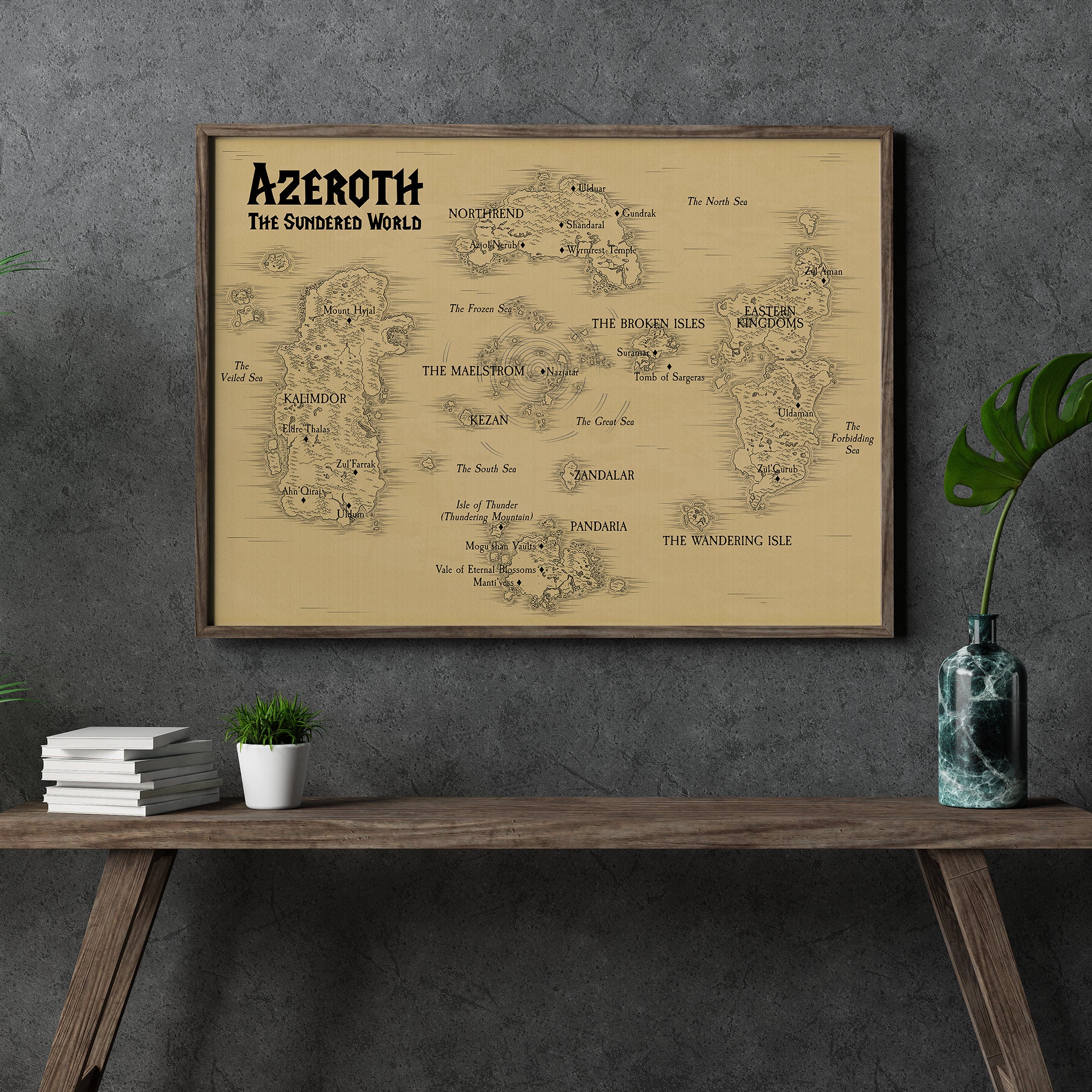 Azeroth Map Poster: the Sundered World, World of Warcraft - Etsy Canada
