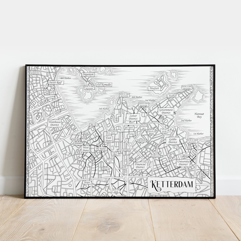Map of Ketterdam: Six of Crows - Etsy UK