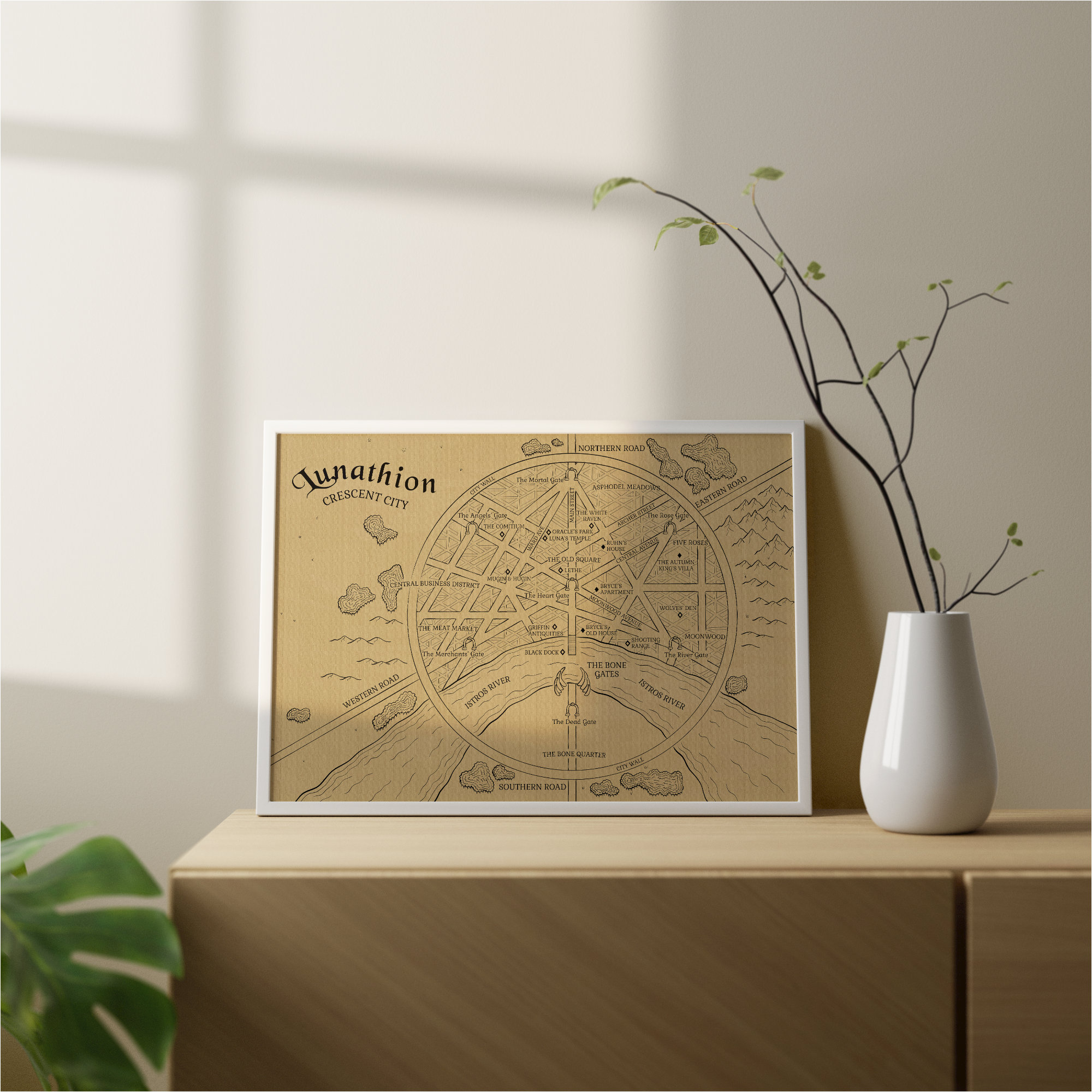 Map of Lunathion: Crescent City - Etsy