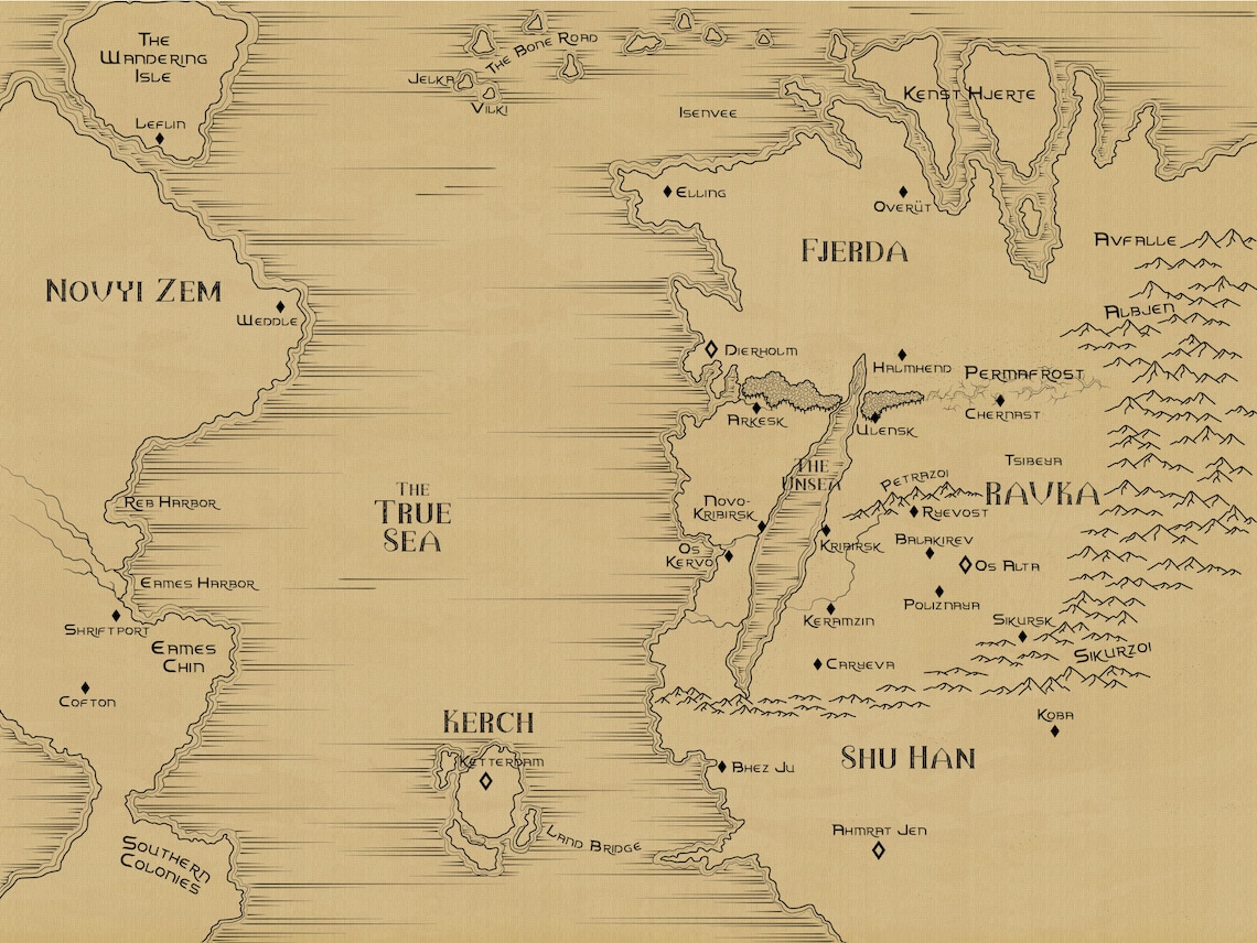 Map of Shadow and Bone World grishaverse | Etsy