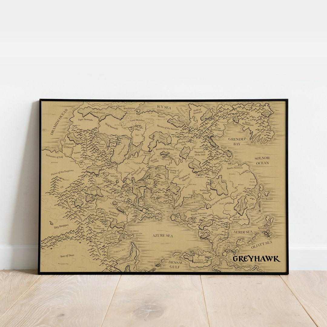 Map of Greyhawk: Flanaess - Etsy