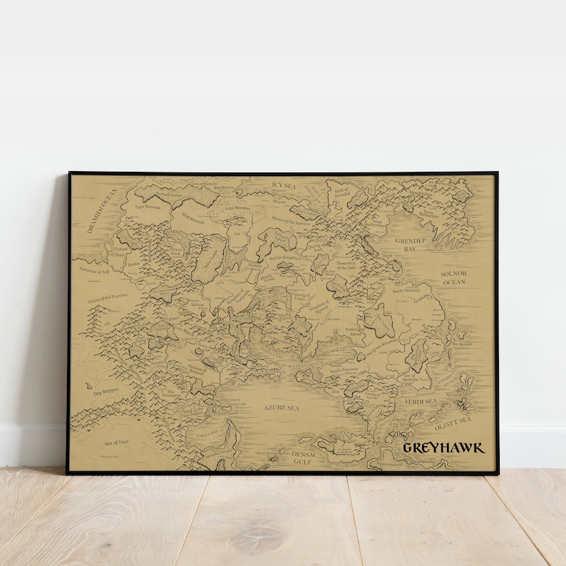 Map of Greyhawk: Flanaess - Etsy