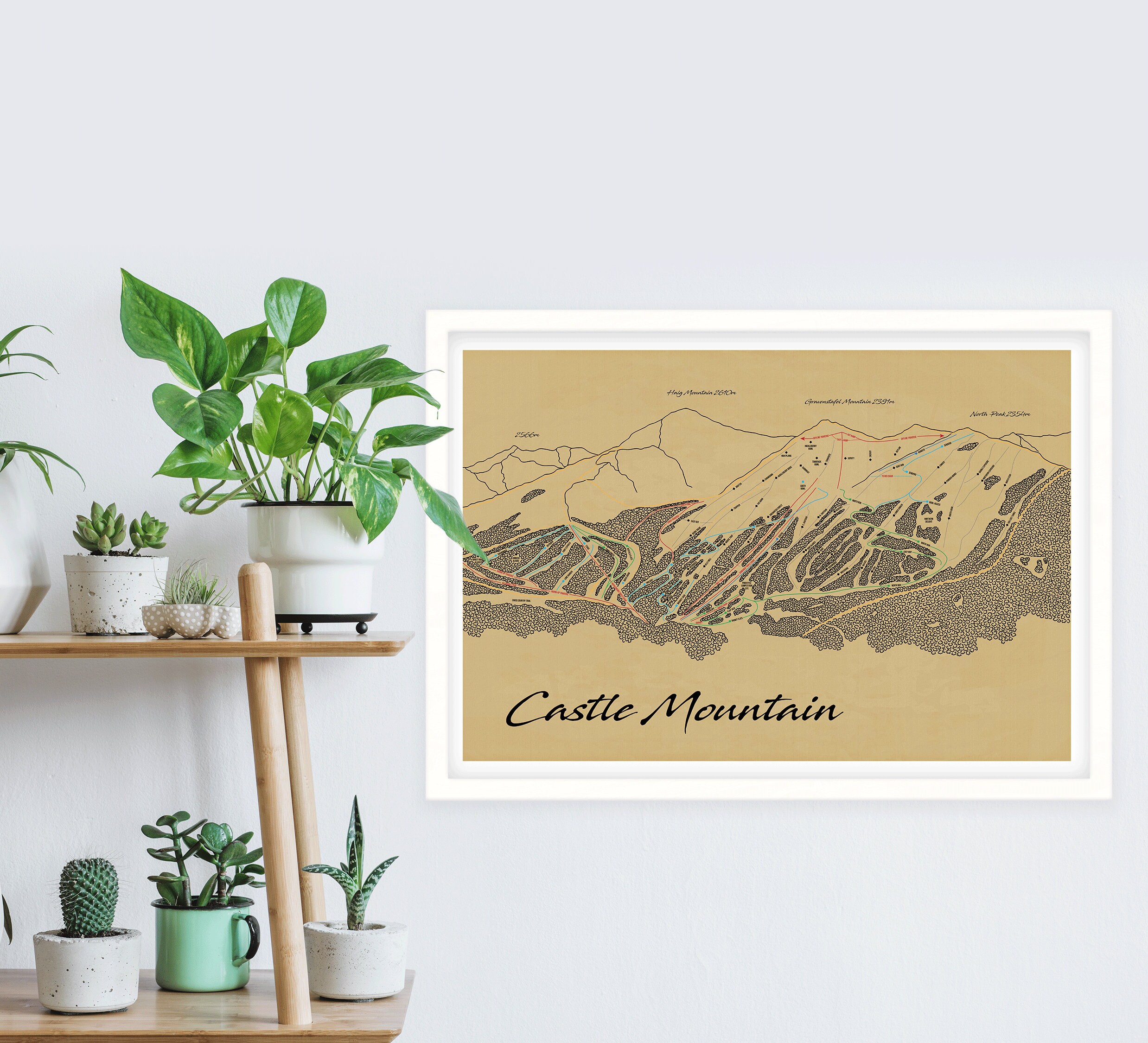 Ski Trail Map of Castle Mountain | Etsy