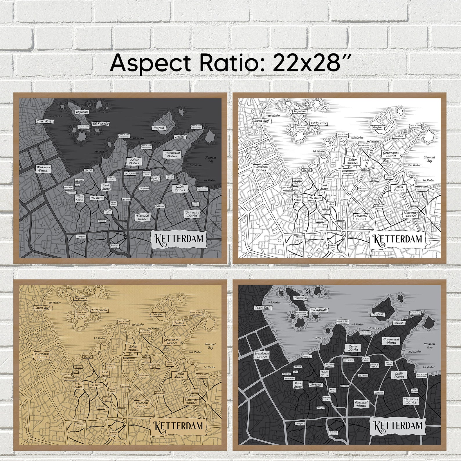 Map of Ketterdam: Six of Crows - Etsy