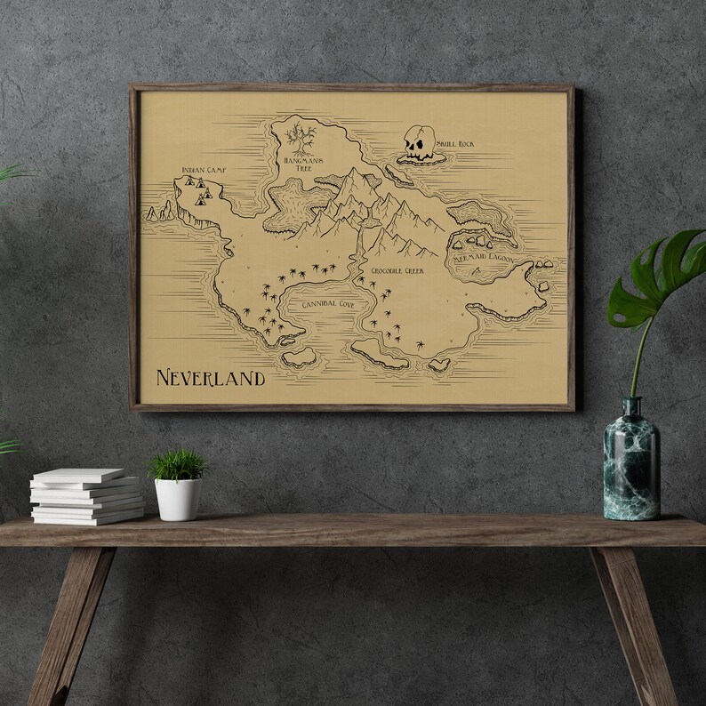 Map of Neverland: Peter Pan - Etsy