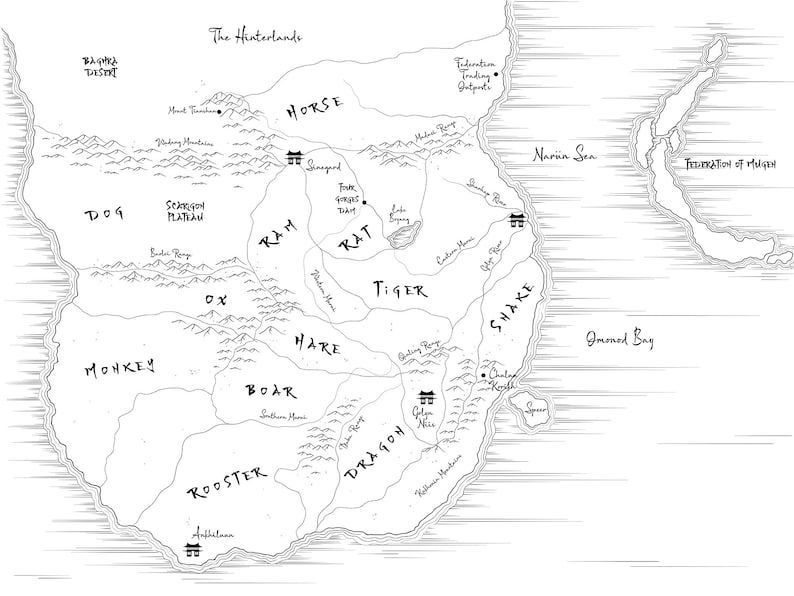 Map from The Poppy War | Etsy