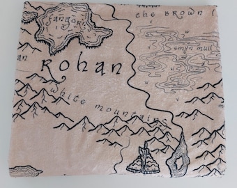 Map of Middle Earth Fabric - Etsy Australia