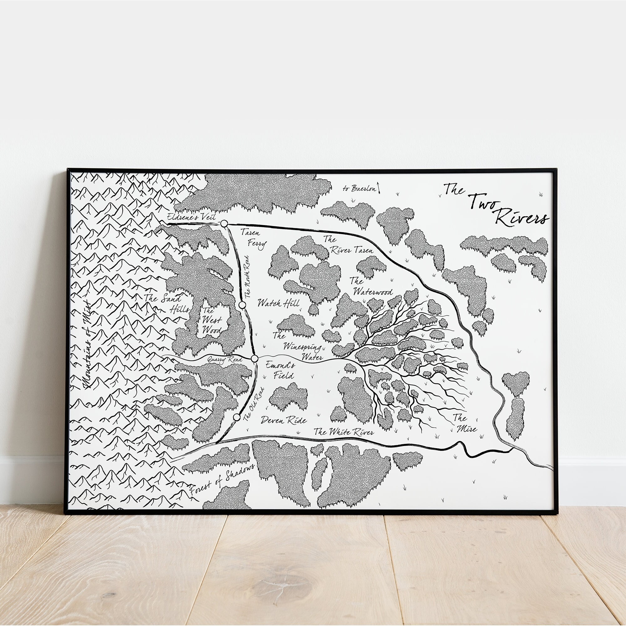 Map of the Two Rivers the Wheel of Time - Etsy Canada
