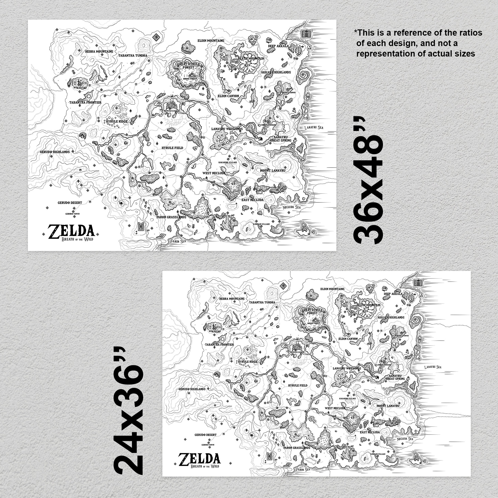 Map of Breath of the Wild: Hyrule - Etsy Canada