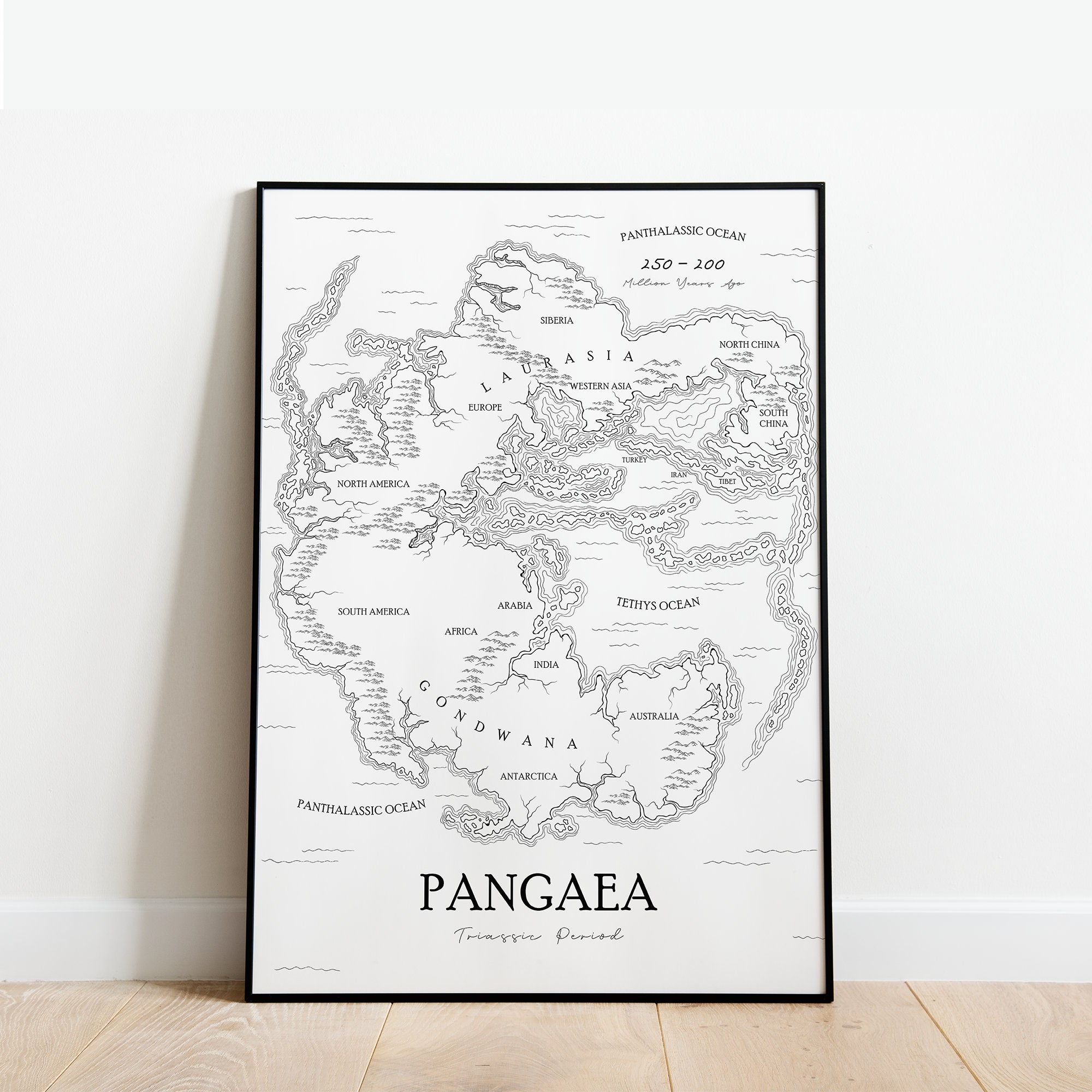 Map of Pangaea - Etsy UK