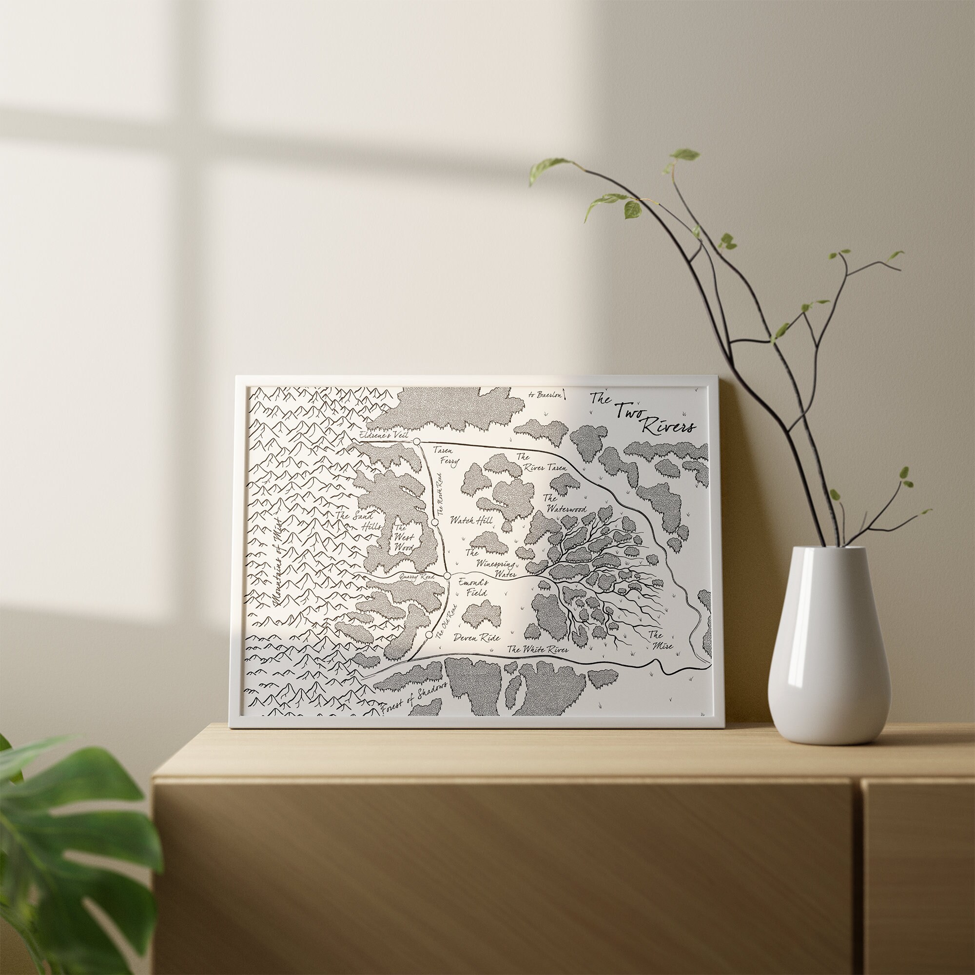 Map of the Two Rivers the Wheel of Time - Etsy Canada