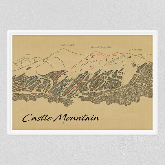 Ski Trail Map of Castle Mountain | Etsy