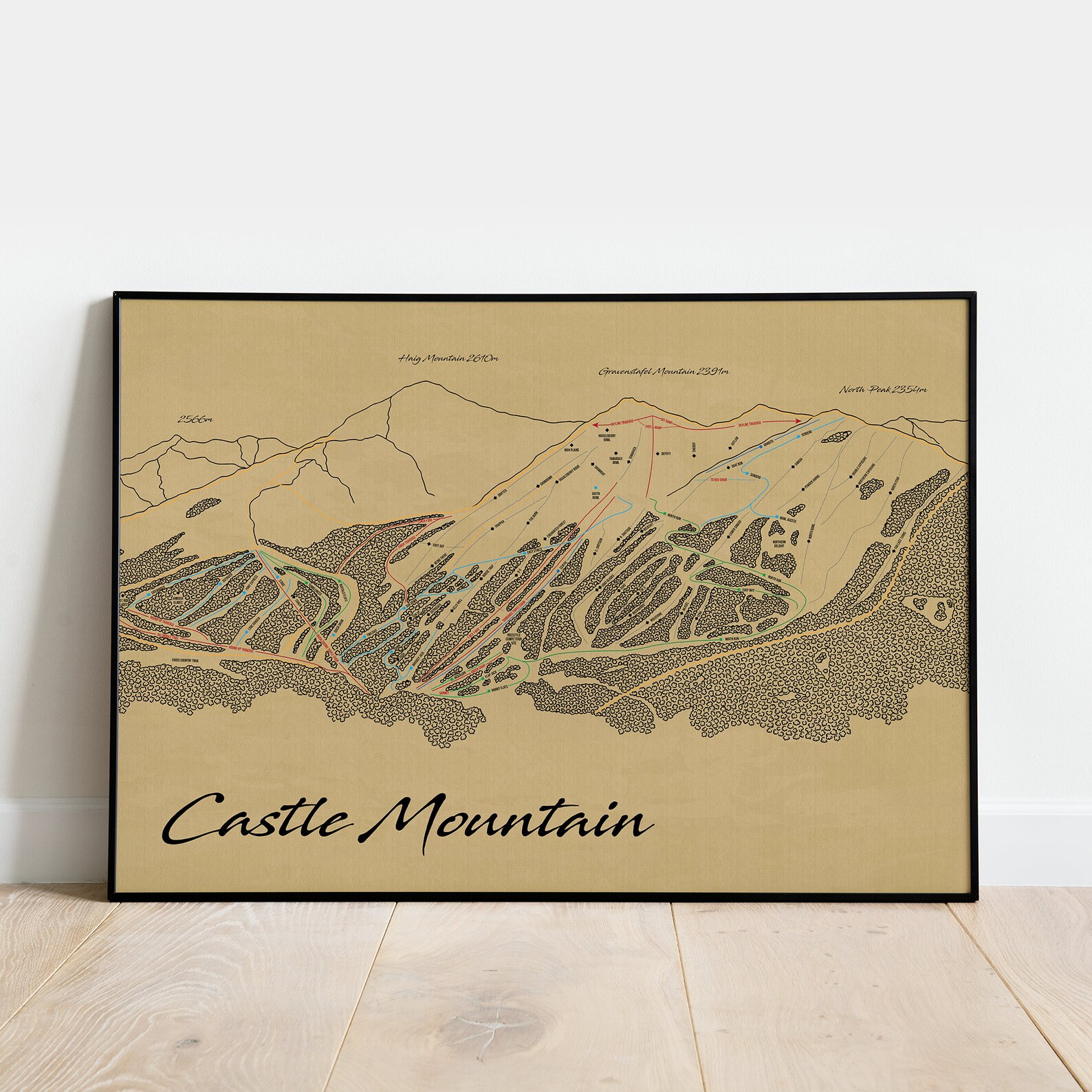 Ski Trail Map of Castle Mountain - Etsy