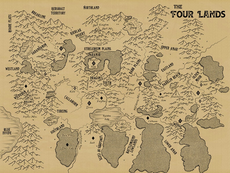 Map of the Four Lands the Sword of Shannara | Etsy