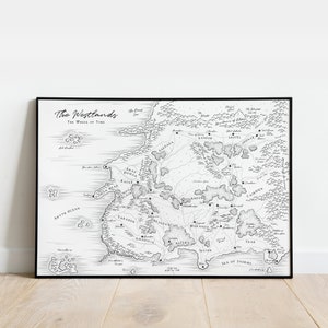 Map of the Westlands: the Wheel of Time - Etsy