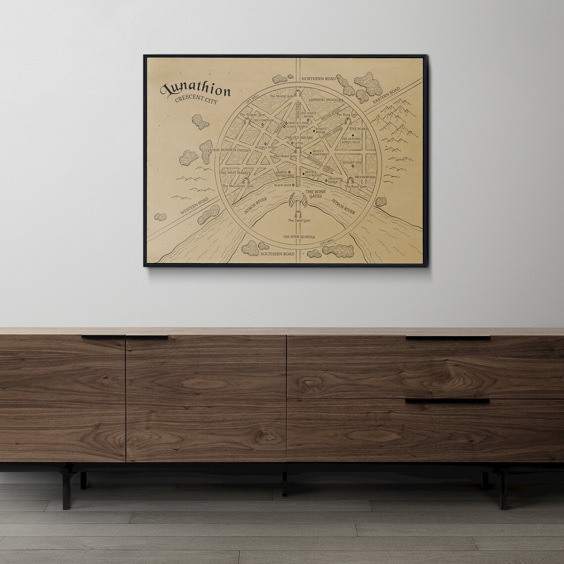 Map of Lunathion: Crescent City - Etsy