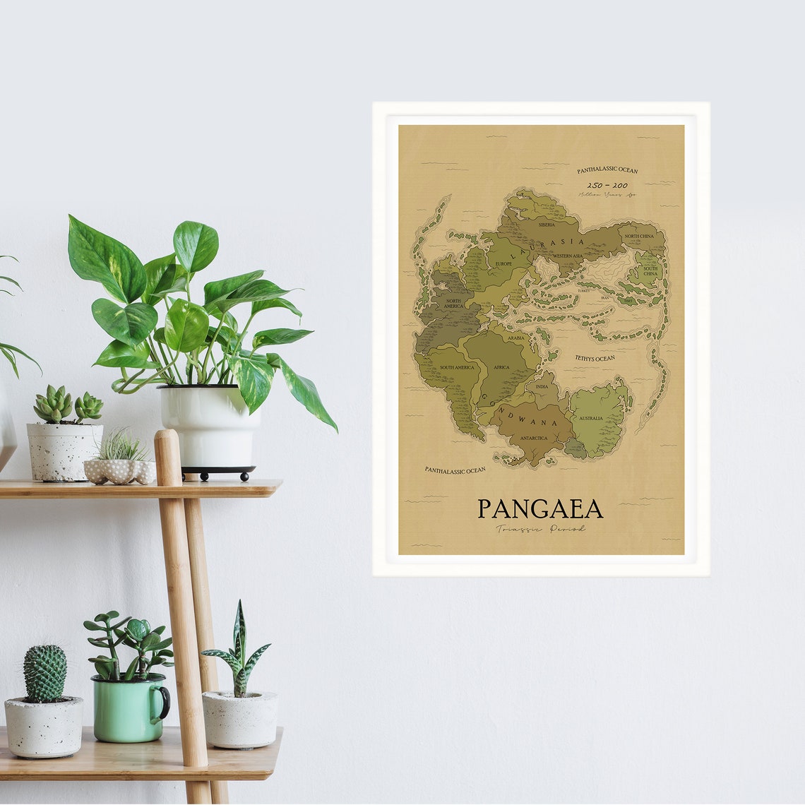 Map of Pangaea | Etsy UK
