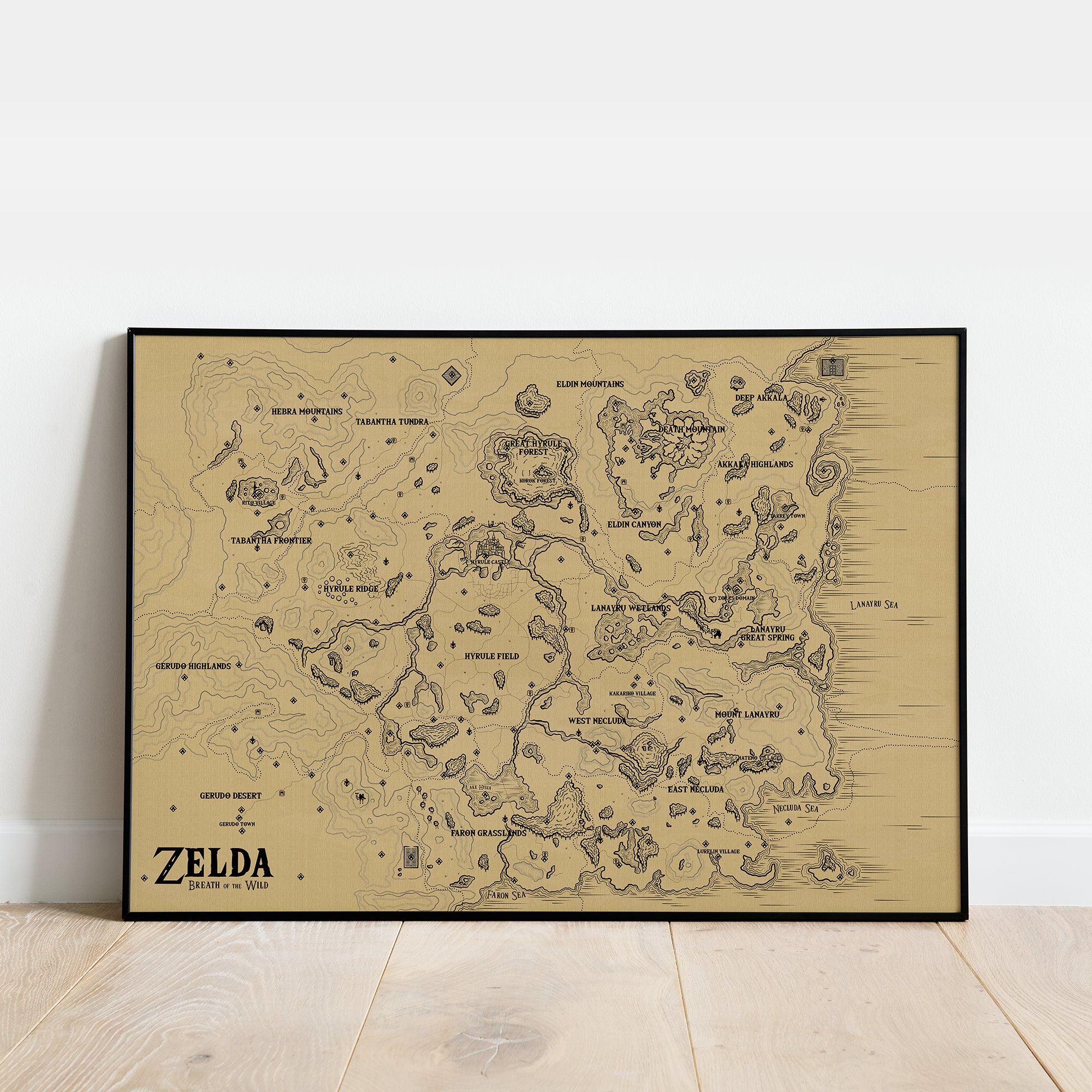 Map of Breath of the Wild: Hyrule - Etsy