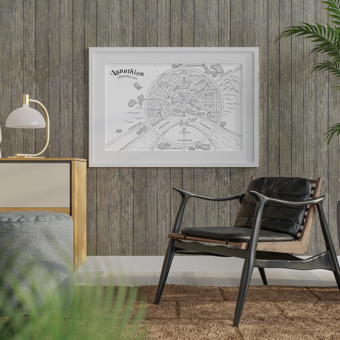 Map of Lunathion: Crescent City - Etsy