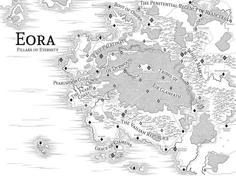 Map of Eora: Pillars of Eternity | Etsy