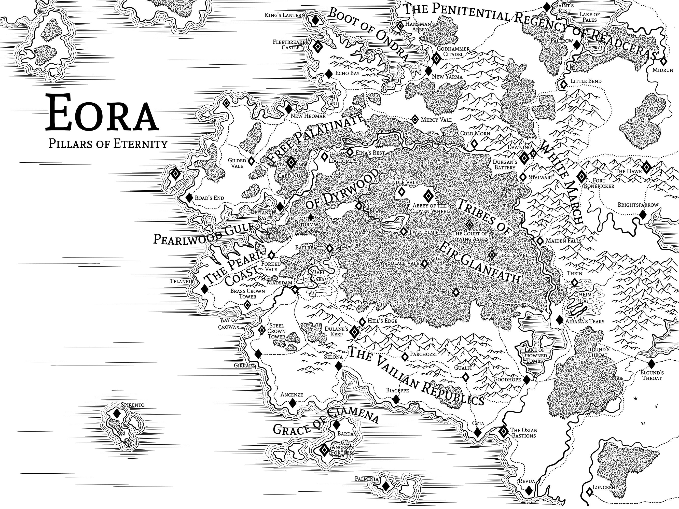Map of Eora: Pillars of Eternity | Etsy