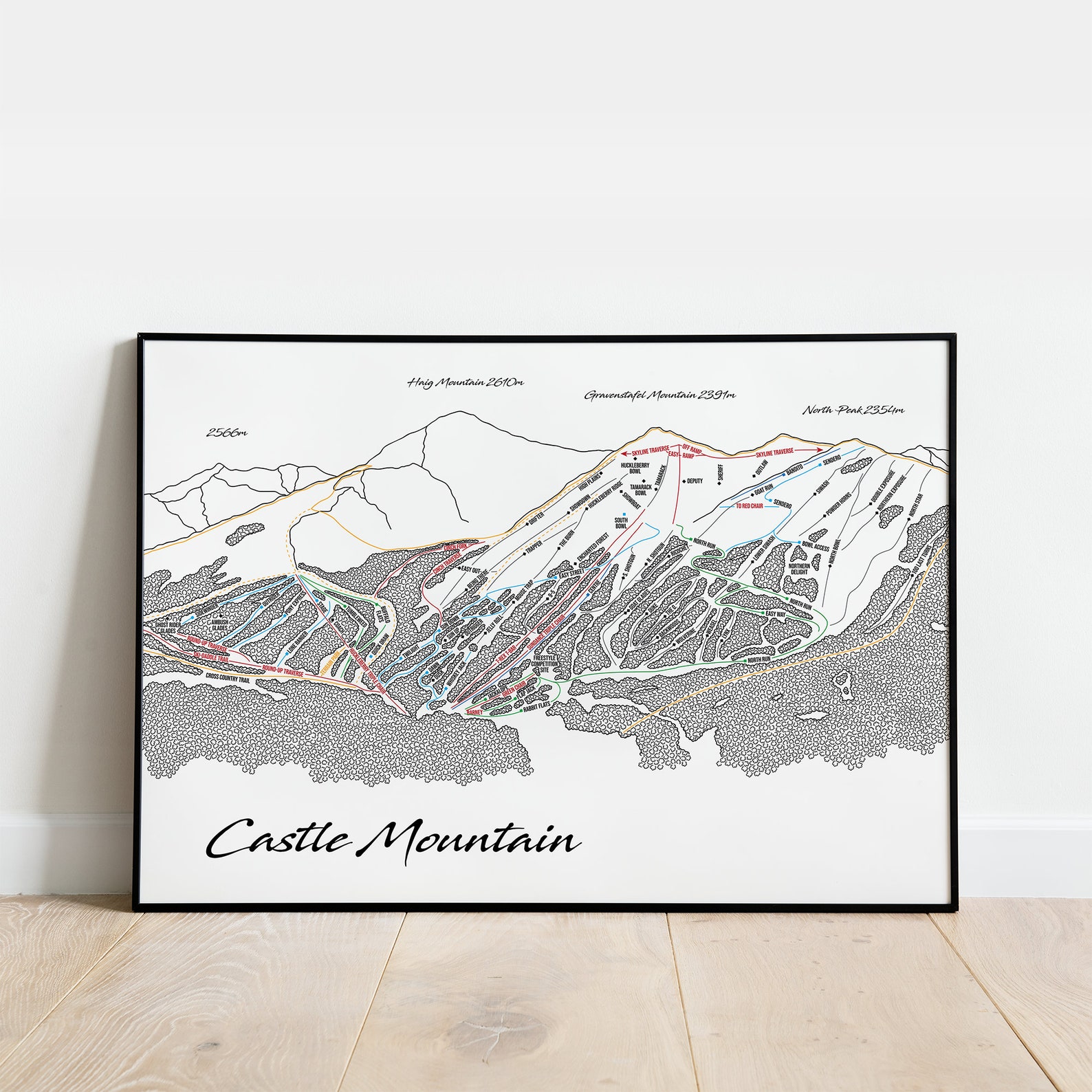 Ski Trail Map of Castle Mountain - Etsy