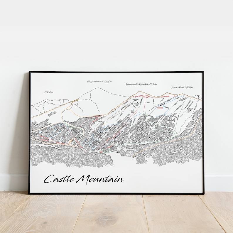 Ski Trail Map of Castle Mountain - Etsy