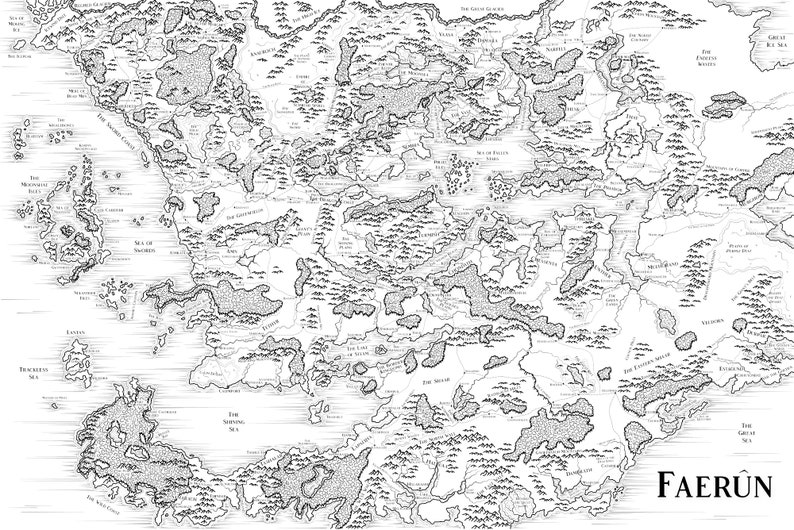 Map of Faerûn | Etsy