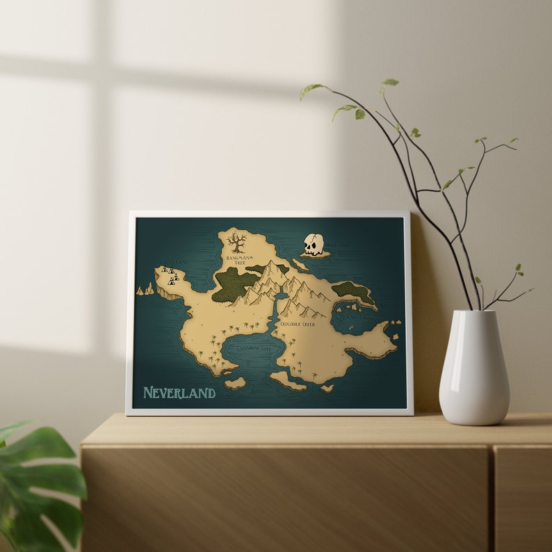 Map of Neverland: Peter Pan - Etsy