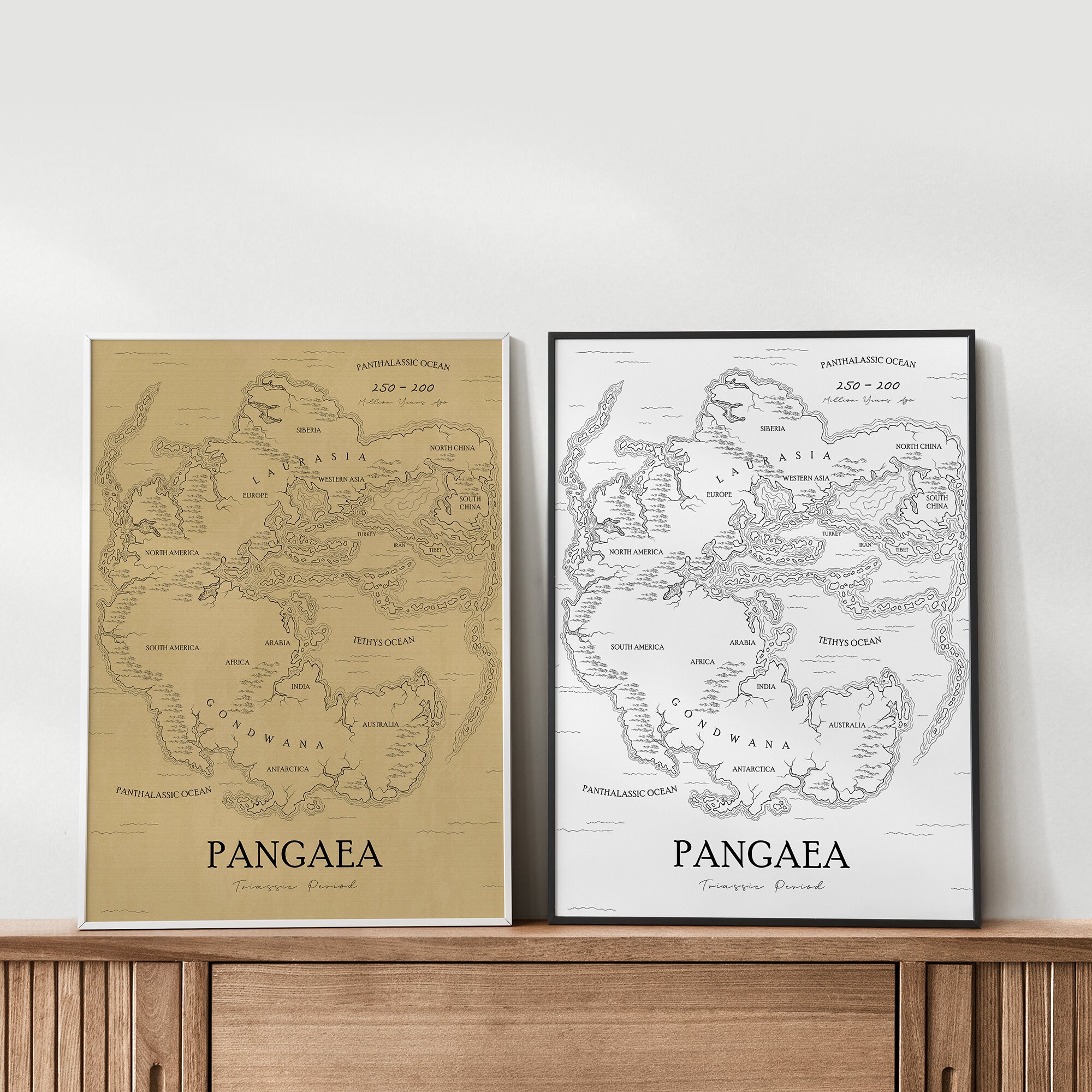 Map of Pangaea - Etsy UK