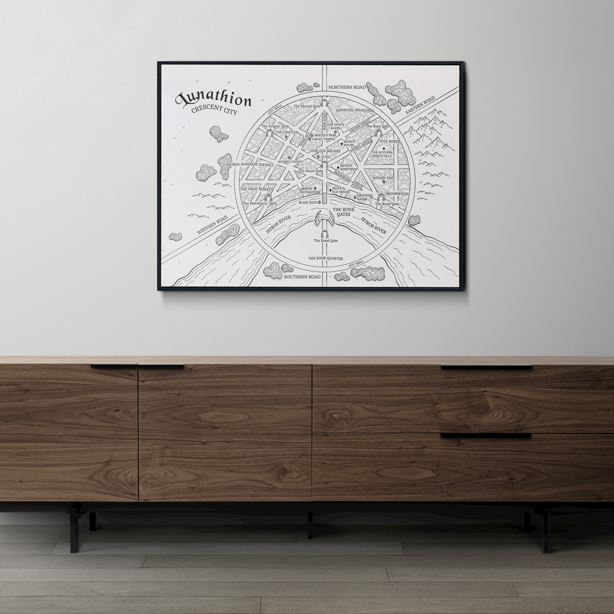 Map of Lunathion: Crescent City - Etsy