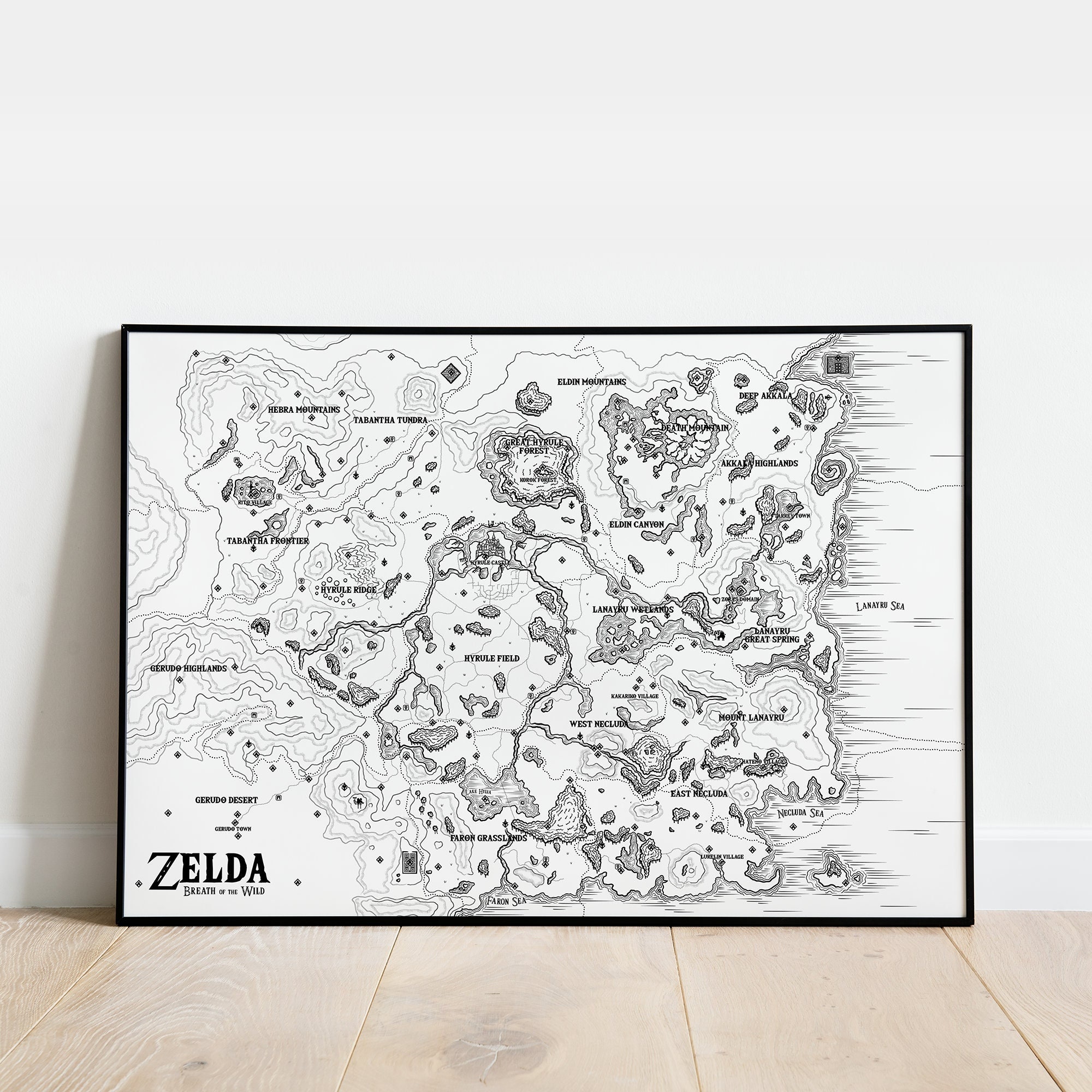 Map of Breath of the Wild: Hyrule - Etsy Canada