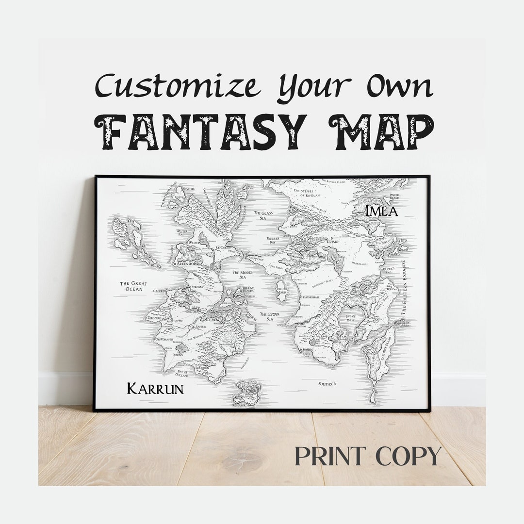 Create and Customize Your Fantasy Map *PRINTED* - Etsy