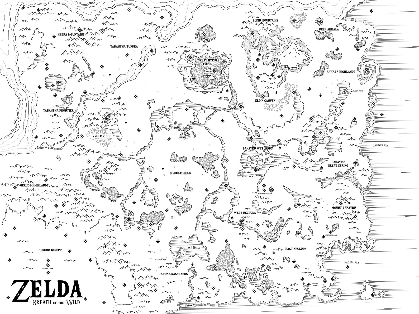 Map of Breath of the Wild: Hyrule | Etsy Canada