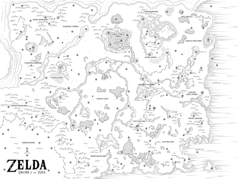 Map of Breath of the Wild: Hyrule | Etsy