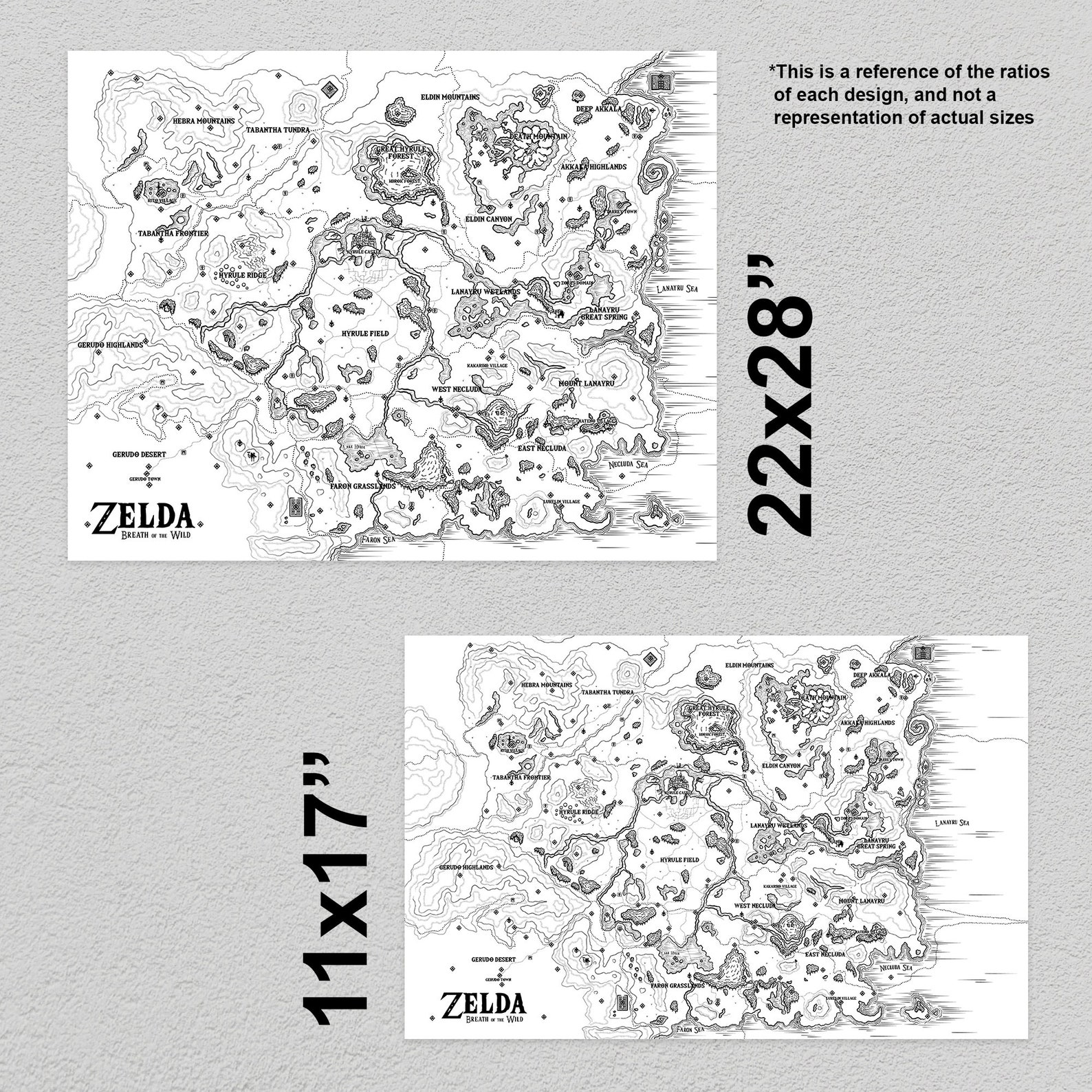 Map of Breath of the Wild: Hyrule - Etsy Canada