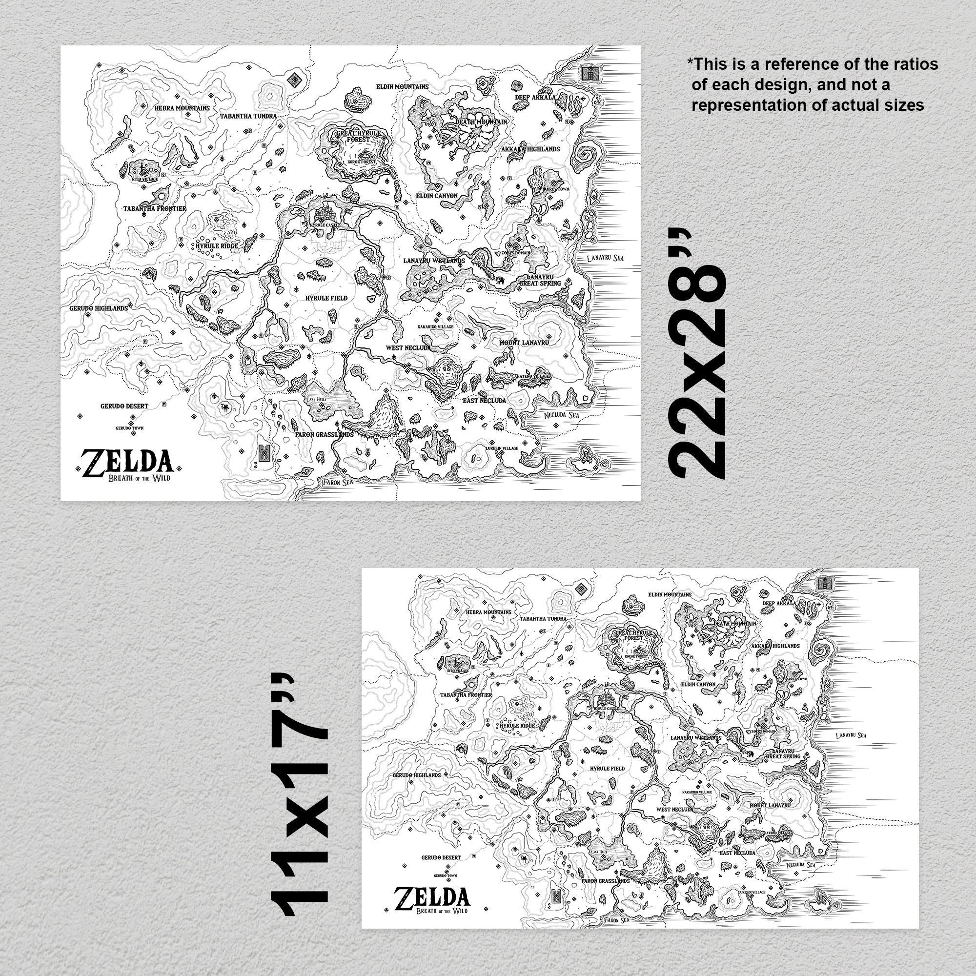 Map of Breath of the Wild: Hyrule - Etsy Canada