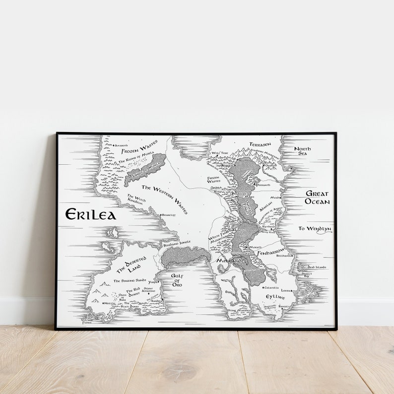 Map of Erilea: Throne of Glass - Etsy